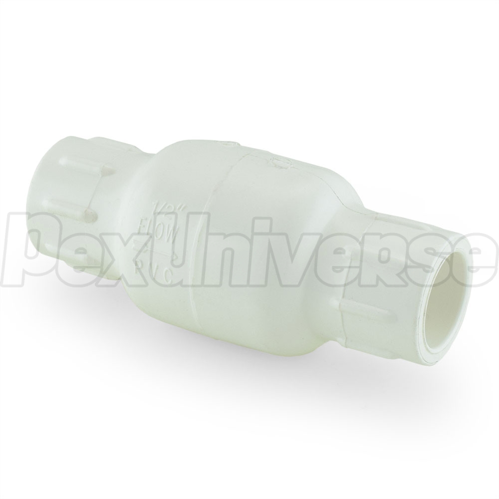 1/2" Solvent Weld PVC Spring Check Valve - PexUniverse