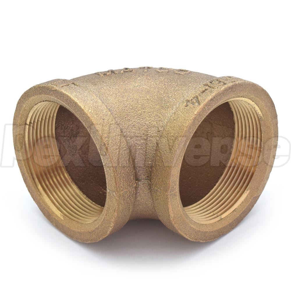 2" Threaded Lead-Free Brass 90 Elbow Fitting - PexUniverse