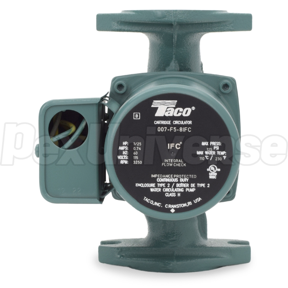 Taco 007-F5-8IFC Cast Iron Circulator Pump w/ IFC, 115V - PexUniverse