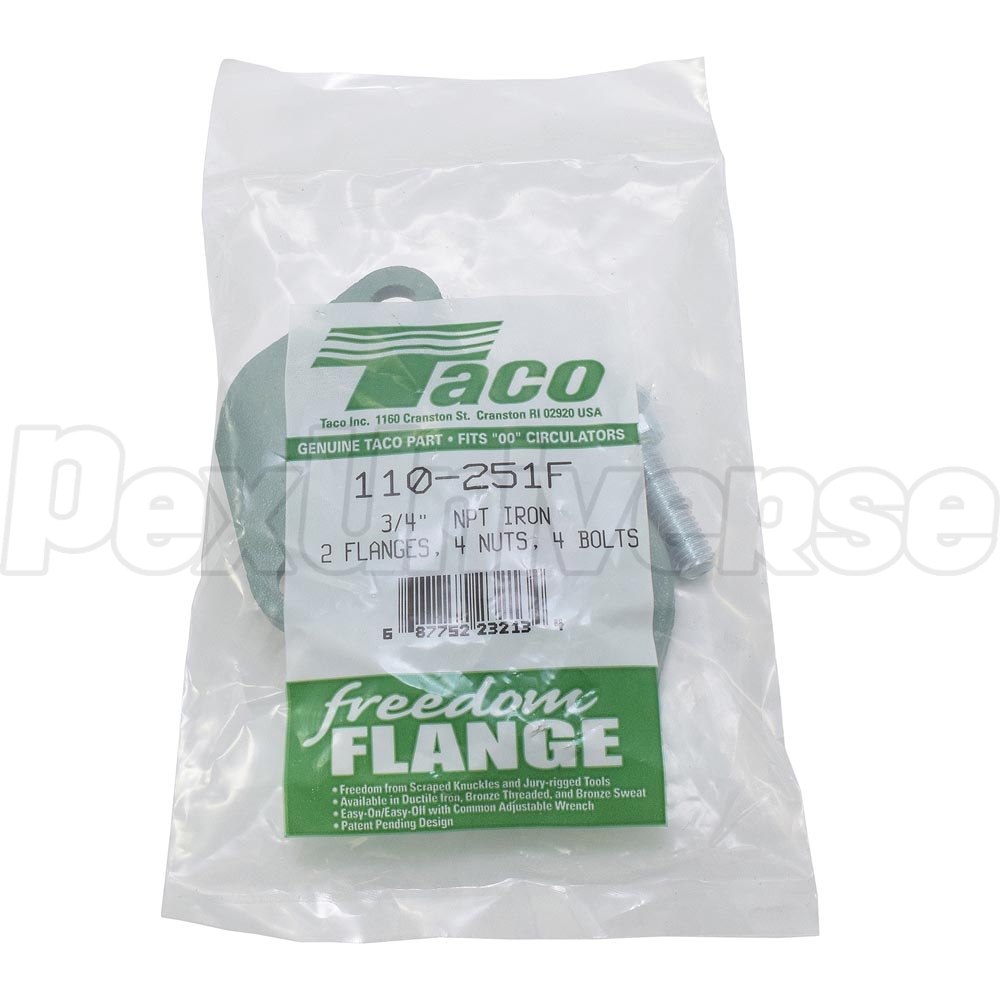 Taco 110-251F, 3/4" NPT Cast Iron Freedom Flanges (Pair) - PexUniverse