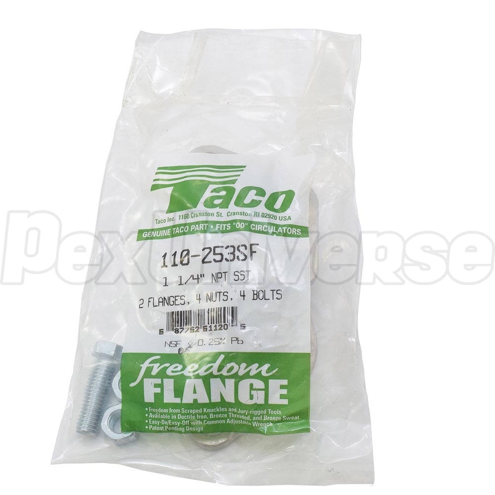 Taco 110-253SF, 1-1/4" NPT Stainless Steel Freedom Flanges (Pair ...