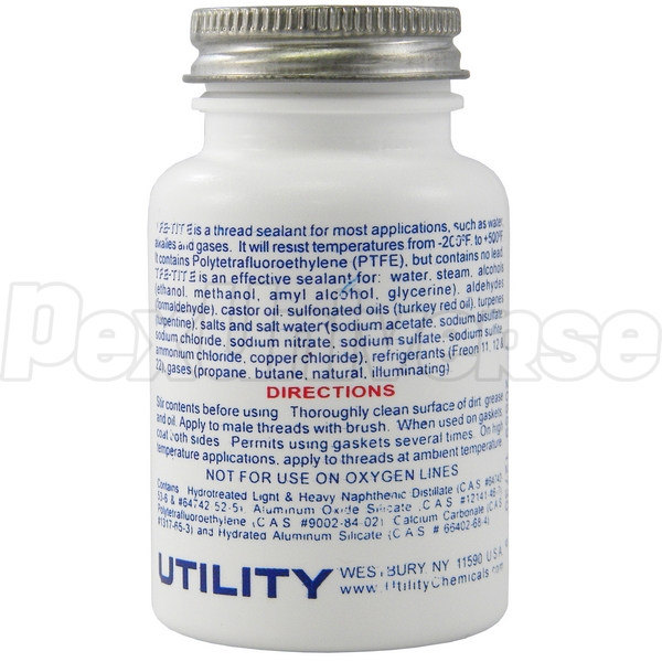 TFE-Tite PTFE Pipe Dope/Joint Compound with Brush Cap, 1/4 pt by ...