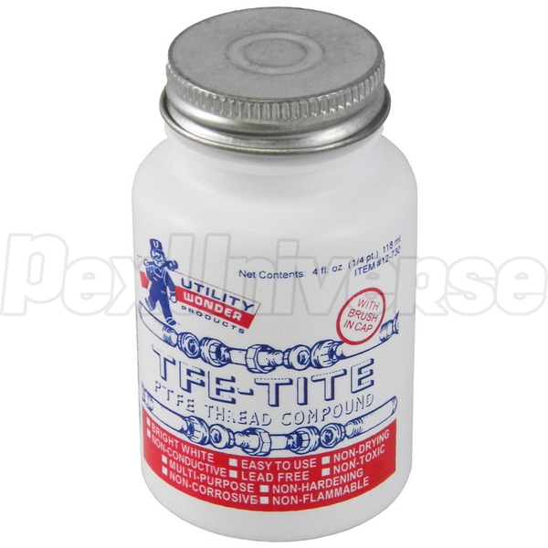 TFE-Tite PTFE Pipe Dope/Joint Compound with Brush Cap, 1/4 pt by ...