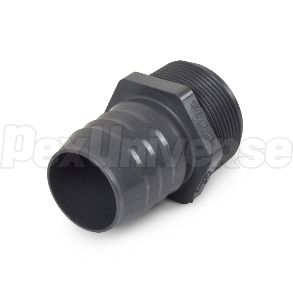 Spears 1436-015, 1-1/2" Barbed Insert x 1-1/2" Male NPT Threaded PVC Adapter Fitting - PexUniverse