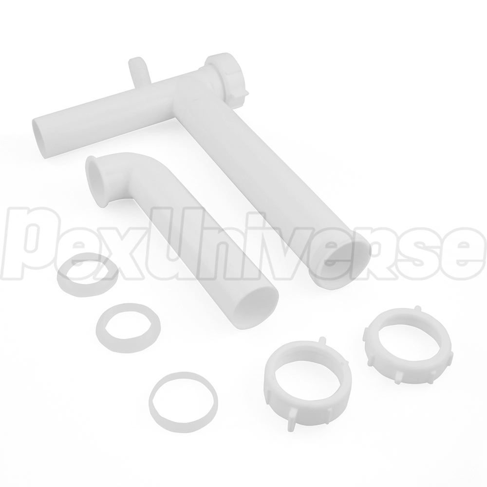 1-1/2" Dual Sink End Outlet Waste Kit w/ Dishwasher Tailpiece, Plastic ...