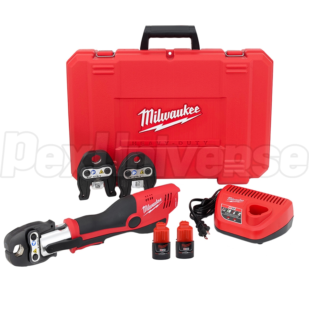 Milwaukee 2473-22, M12 Force Logic Copper Press Tool Kit - PexUniverse