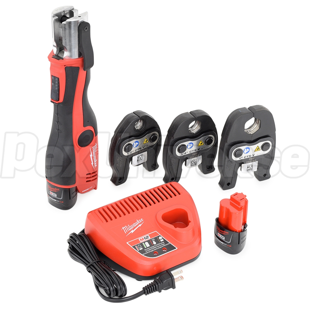 Milwaukee 2473-22, M12 Force Logic Copper Press Tool Kit - PexUniverse