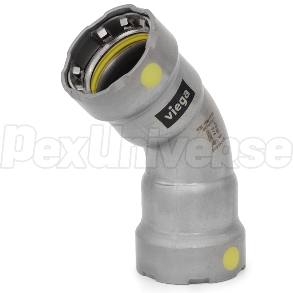 Viega 25236, 3/4" MegaPressG 45° Elbow Fitting - PexUniverse