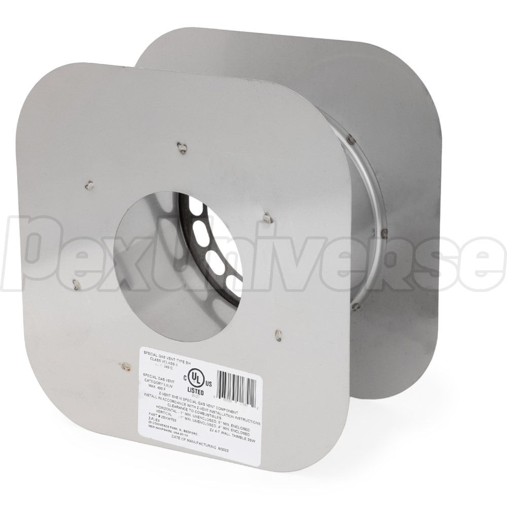 Z-Vent 2SVWT03, Adjustable Wall Thimbles for 3" Pipe - PexUniverse