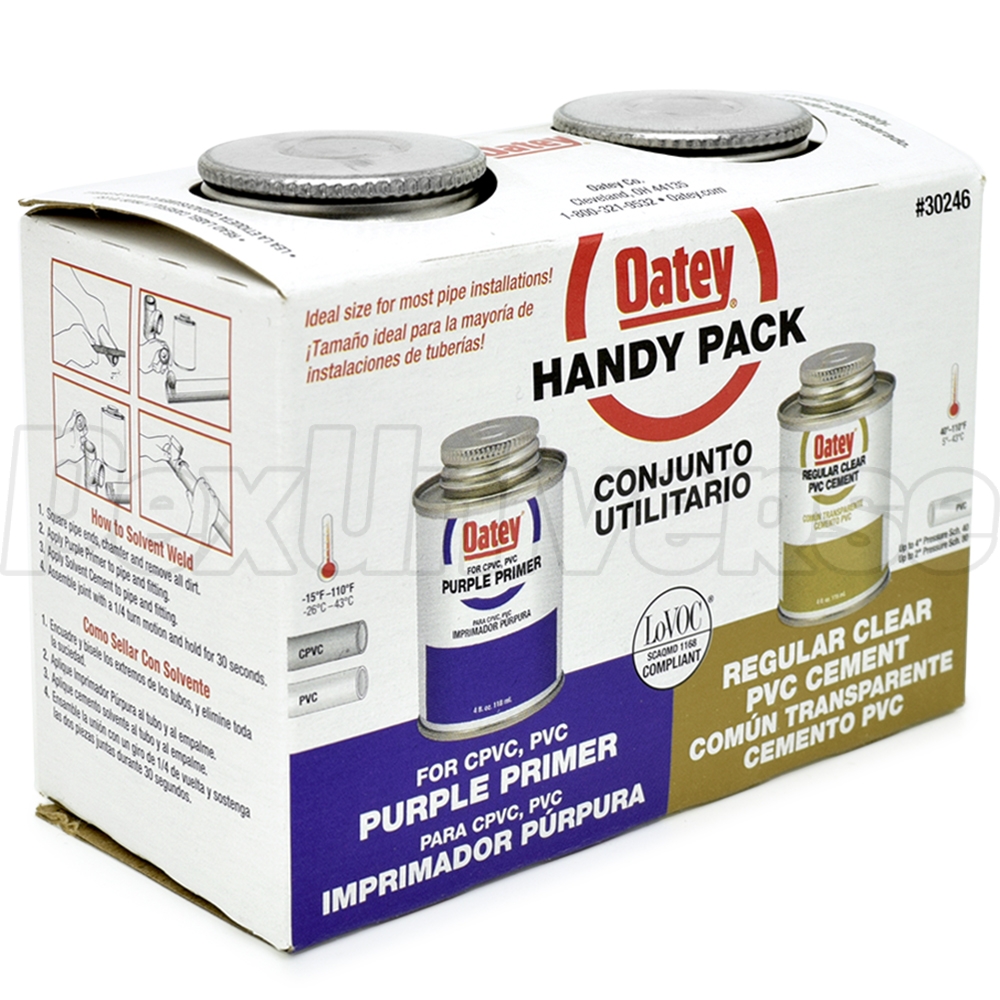 Oatey 30246, 4 oz Oatey Handy Pack PVC Cement & Primer Combo Kit ...