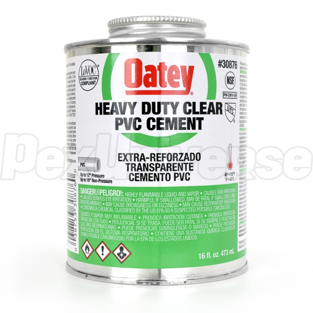 Oatey 30876, 16 oz Heavy-Duty PVC Cement, Clear - PexUniverse