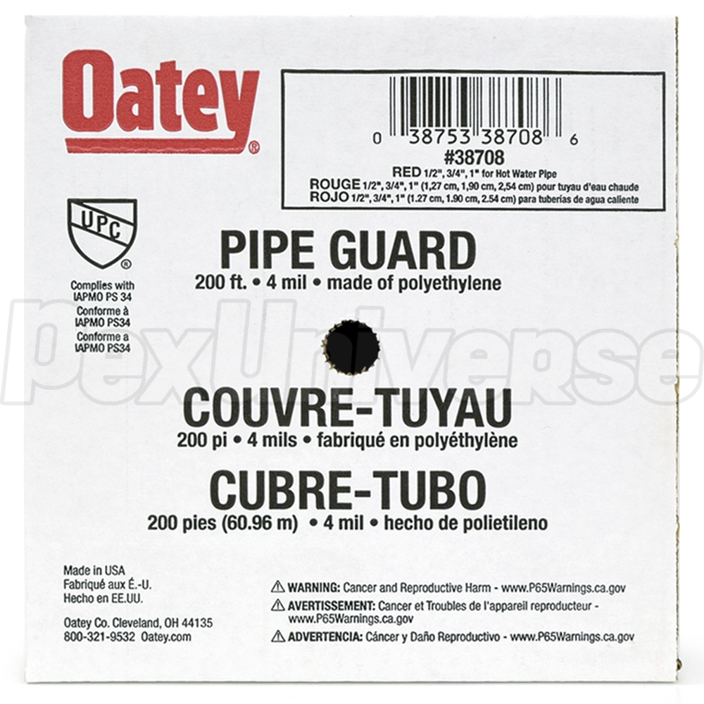 Oatey 38708, Red Pipe Guard Protective Sleeving - PexUniverse