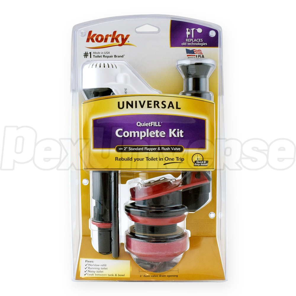 Korky 4010PK, Complete 2" Universal Adjustable Toilet Repair Kit