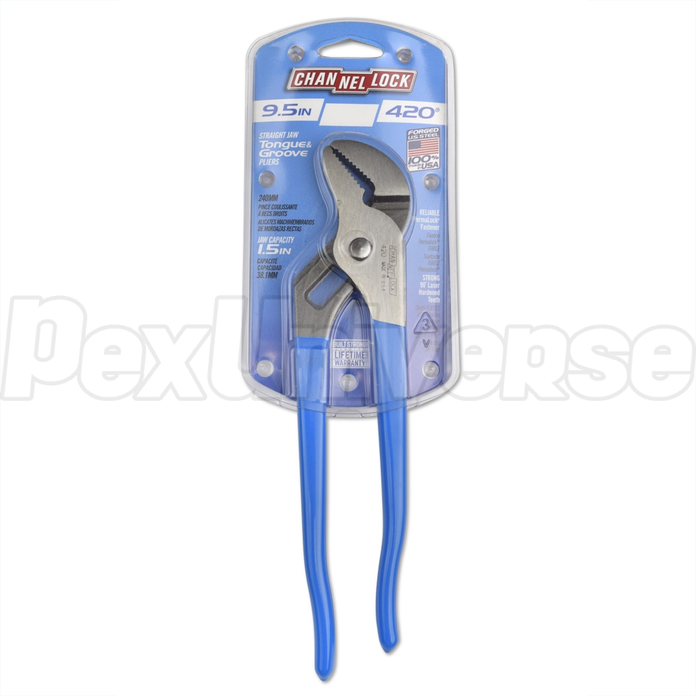 Channellock (420) 9.5" Straight Jaw Tongue and Groove Plier - PexUniverse