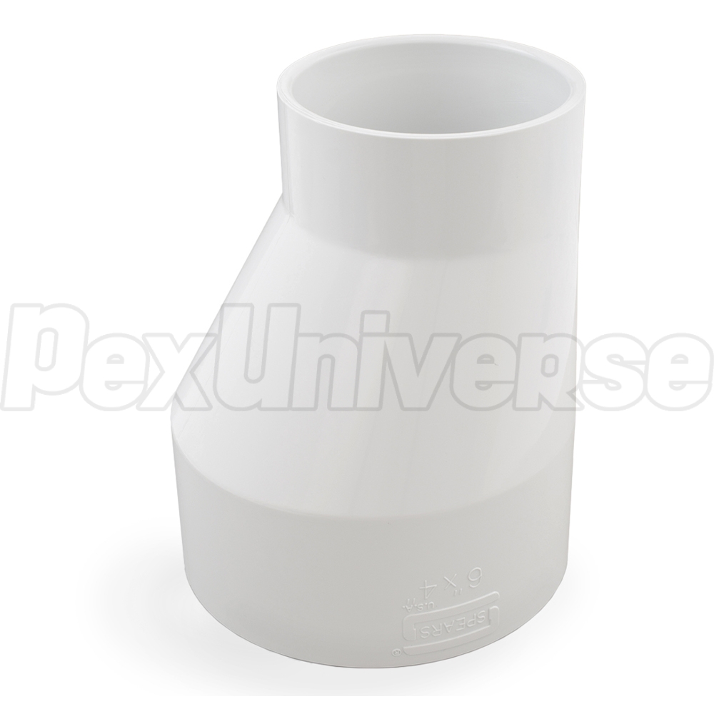 Spears 429-532E, 6" x 4" PVC (Sch. 40) Eccentric Reducing Coupling ...