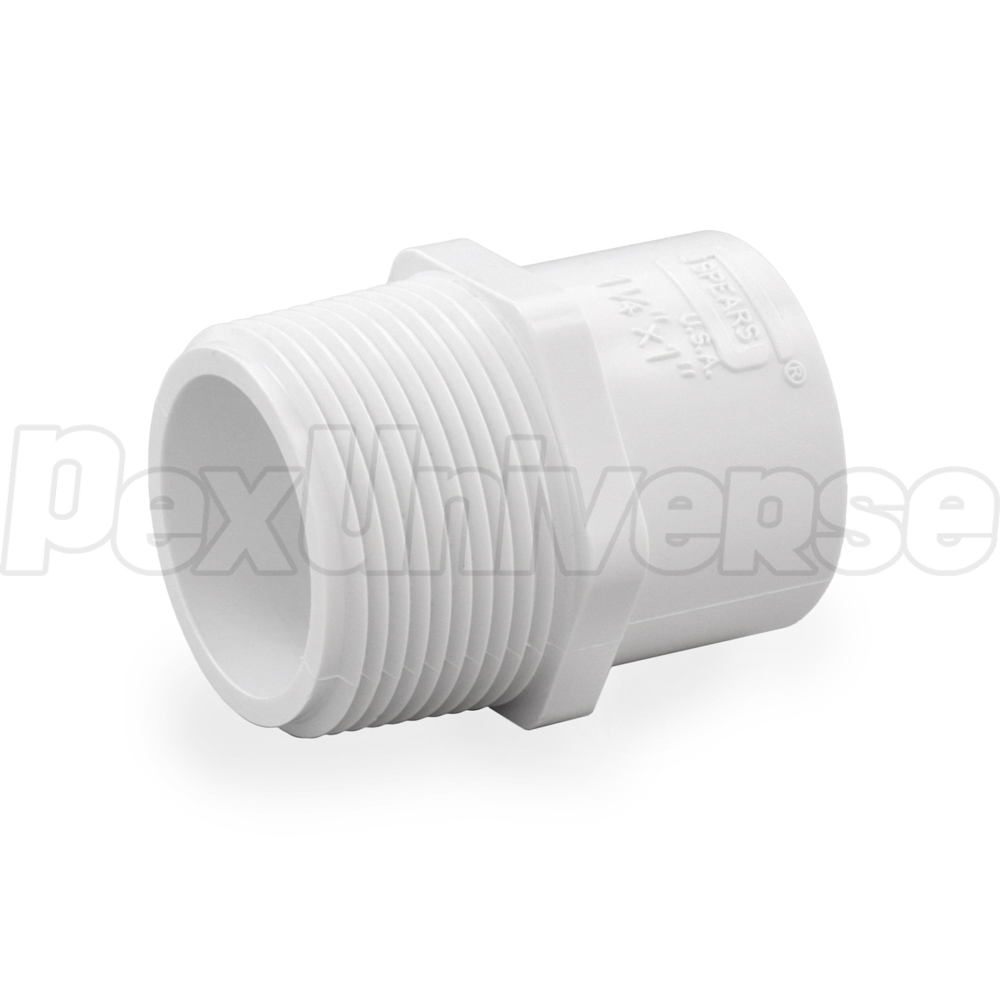 Spears 436-168, 1-1/4" x 1" PVC (Sch. 40) MIP x Socket Adapter Fitting ...