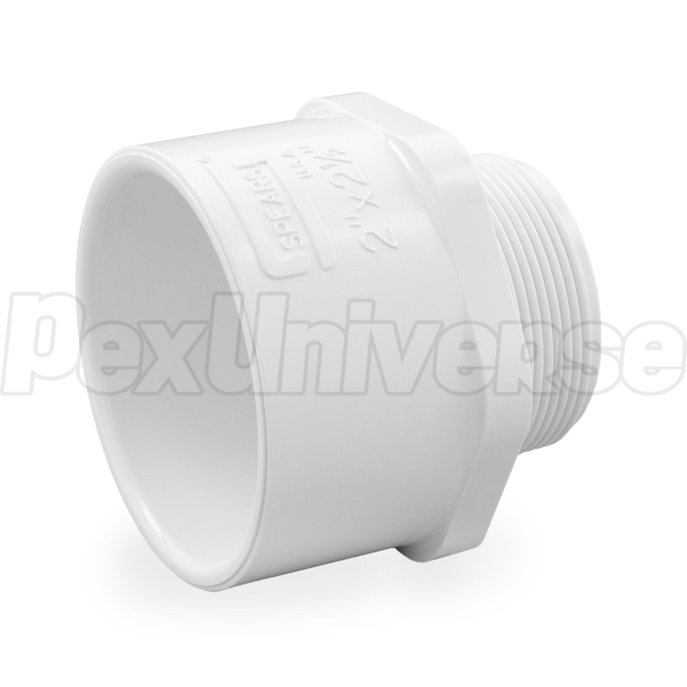 Spears 436-252, 2" x 2-1/2" PVC (Sch. 40) MIP x Socket Adapter Fitting ...