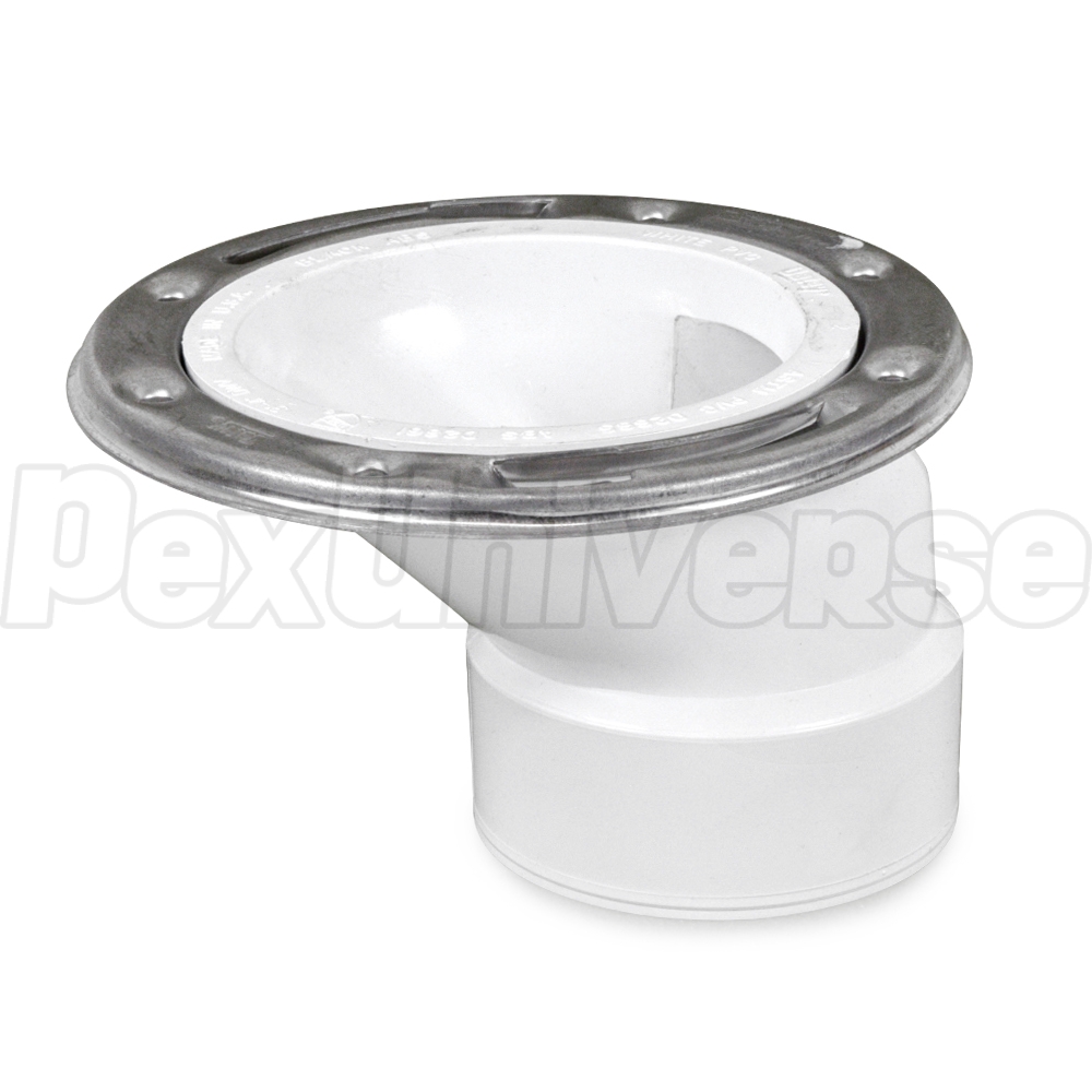 Oatey 43605, Offset PVC Closet Flange w/ Steel Ring, 3" Hub x 4" Inside ...