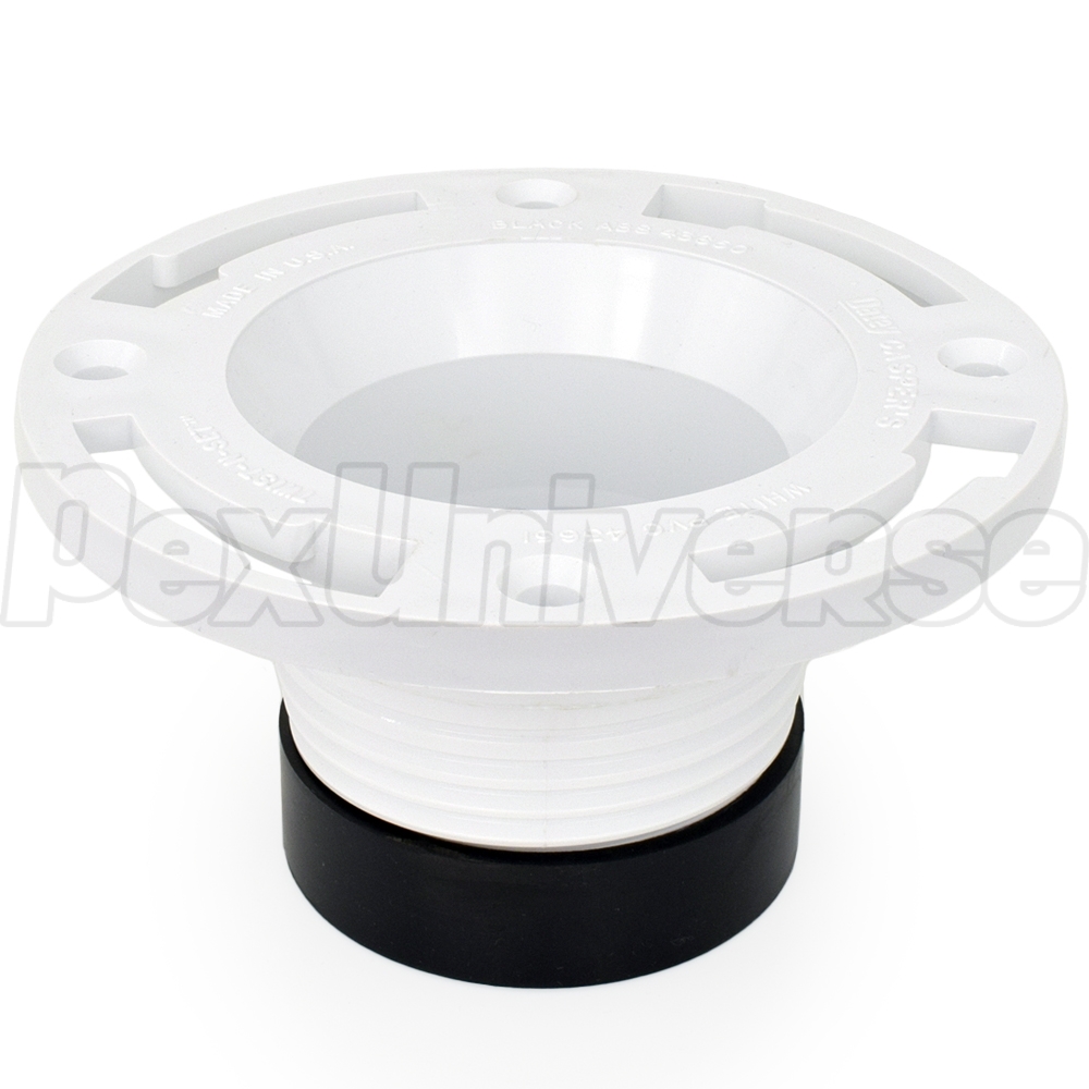 Oatey 43651, Twist-N-Set One-Piece PVC Closet Flange for 4" Inside Cast ...