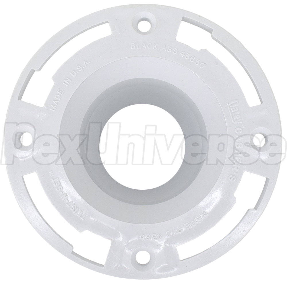 Oatey 43651, Twist-N-Set One-Piece PVC Closet Flange for 4" Inside Cast ...