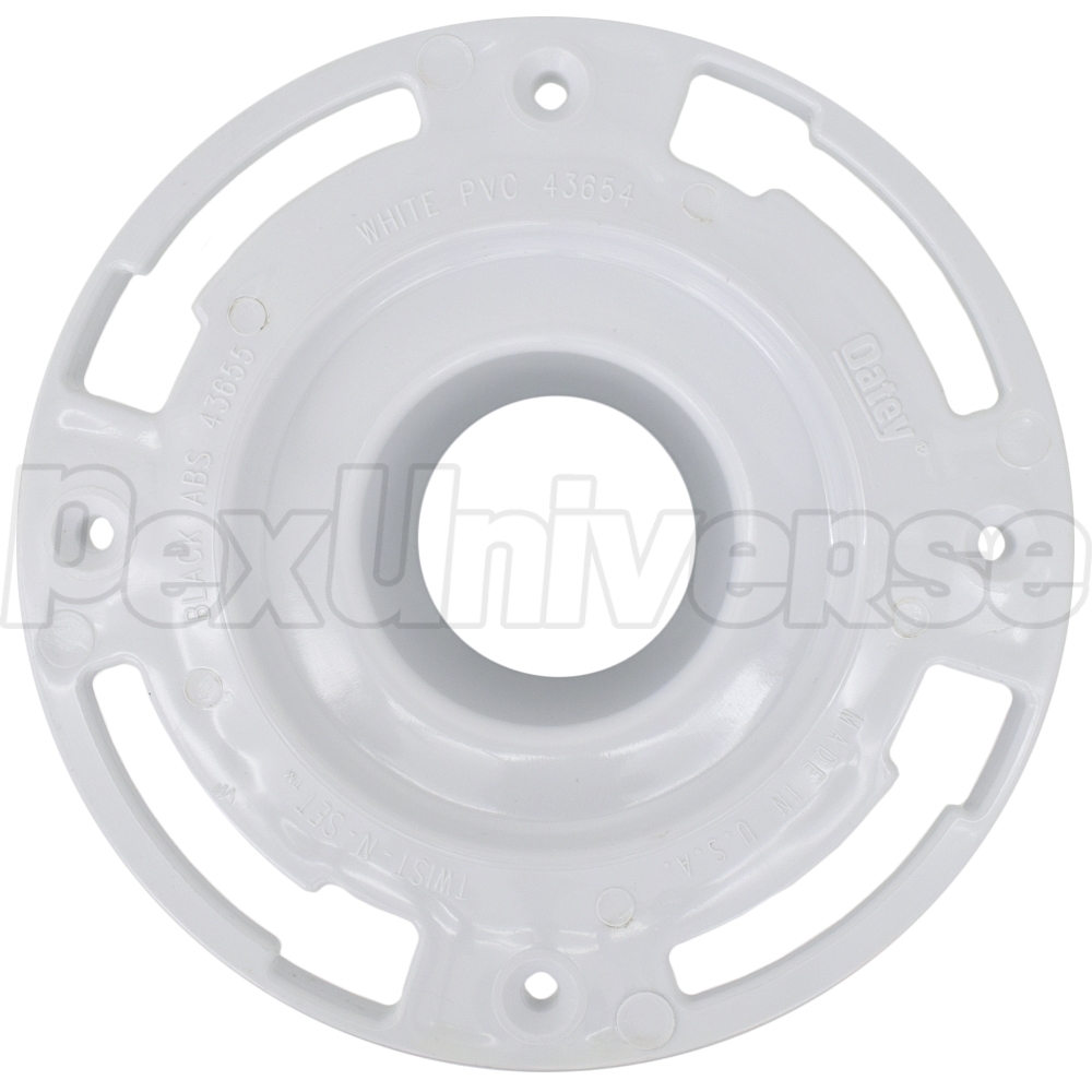 Oatey 43654, Twist-N-Set One-Piece PVC Closet Flange for Inside 3" Cast ...