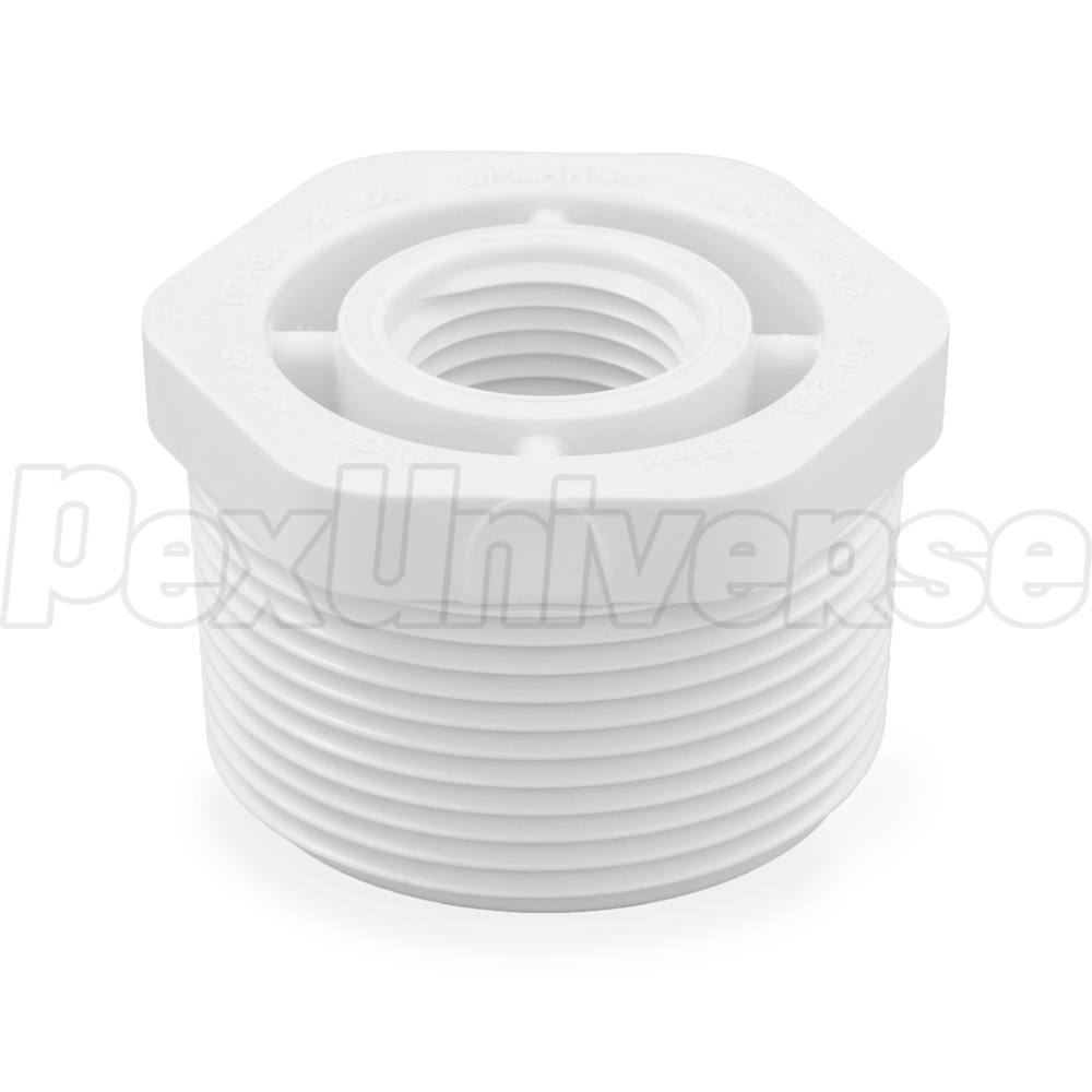 Spears 439-209, 1-1/2" x 1/2" PVC (Sch. 40) MIP x FIP Bushing - PexUniverse