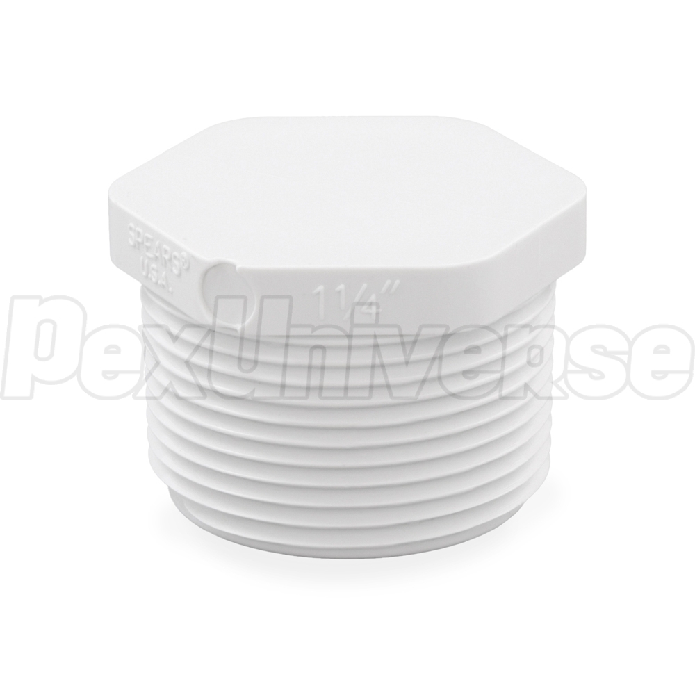 Spears 450-012, 1-1/4" PVC (Sch. 40) Threaded Plug (MIP) - PexUniverse