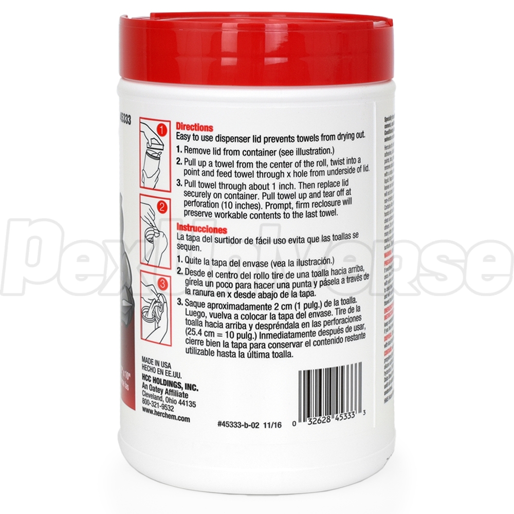 Hercules 45333, Hand Cleaning Wipes, 70 towels/tub - PexUniverse