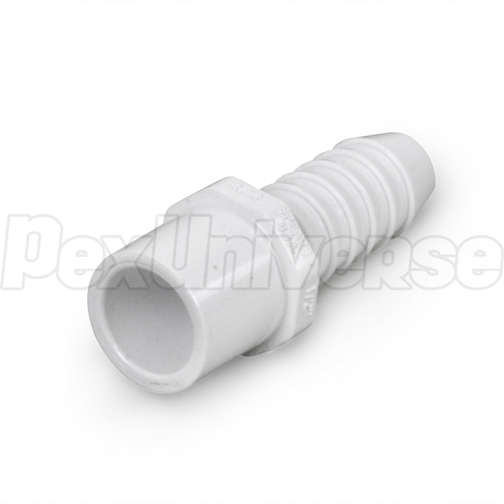 Spears 460-005, 1/2" Barbed Insert x 1/2" Spigot PVC Adapter Fitting ...