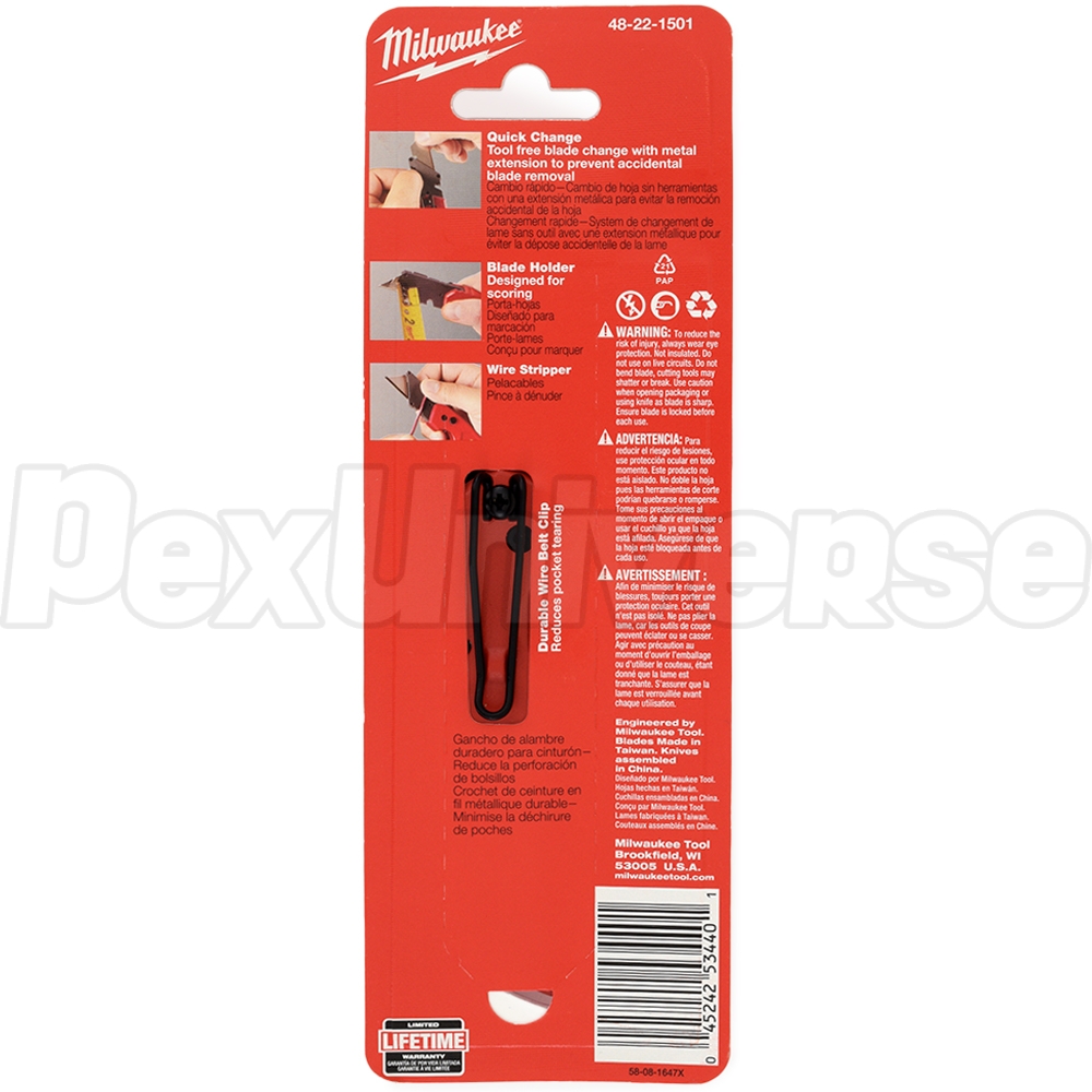 Milwaukee 48-22-1501, FastBack Utility Folding Knife - PexUniverse