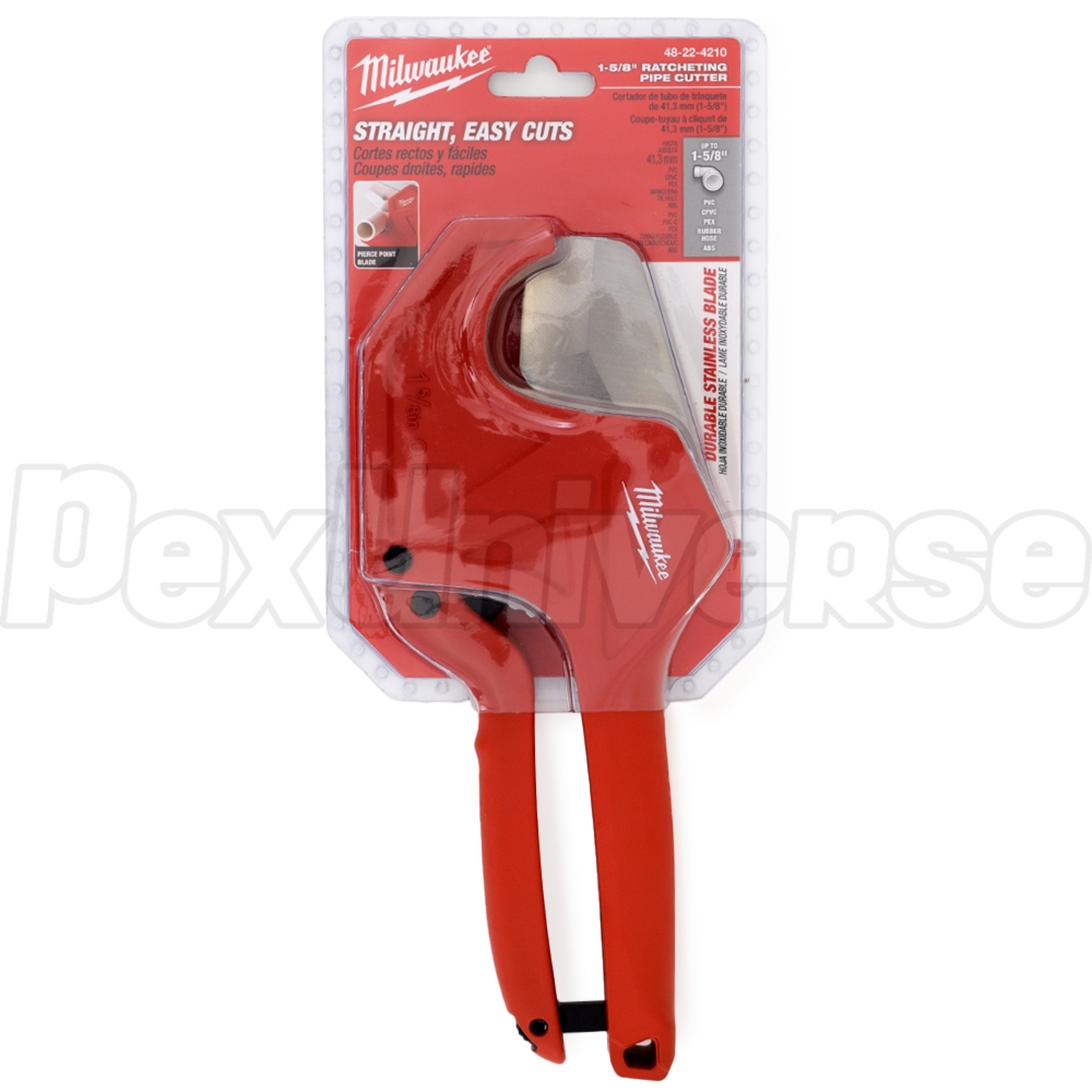 Milwaukee 48-22-4210, Ratcheting Plastic Pipe Cutter up to 1-5/8" OD ...