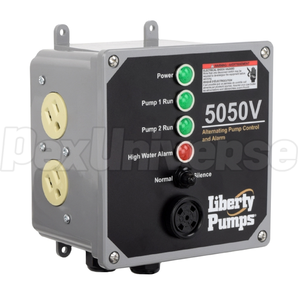 Liberty 5050V, Indoor Duplex Sump Pump Control w/ Vertical Floats ...