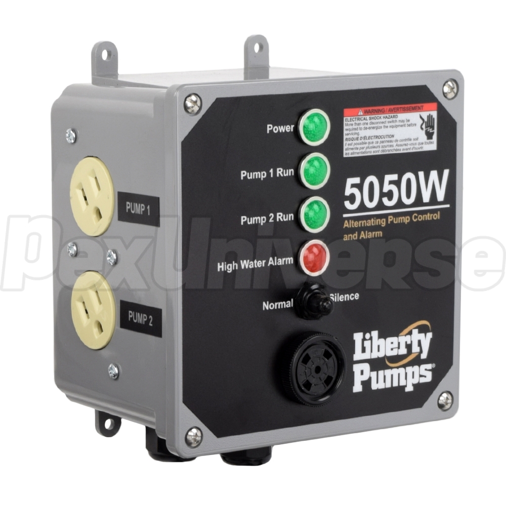Liberty 5050W, Indoor Duplex Sump Pump Control w/ Wide Angle Floats ...