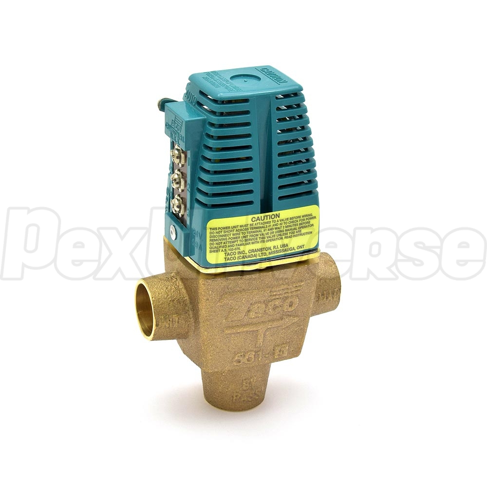 Taco 561-5, 3/4" Sweat 3-Way Zone Valve - PexUniverse