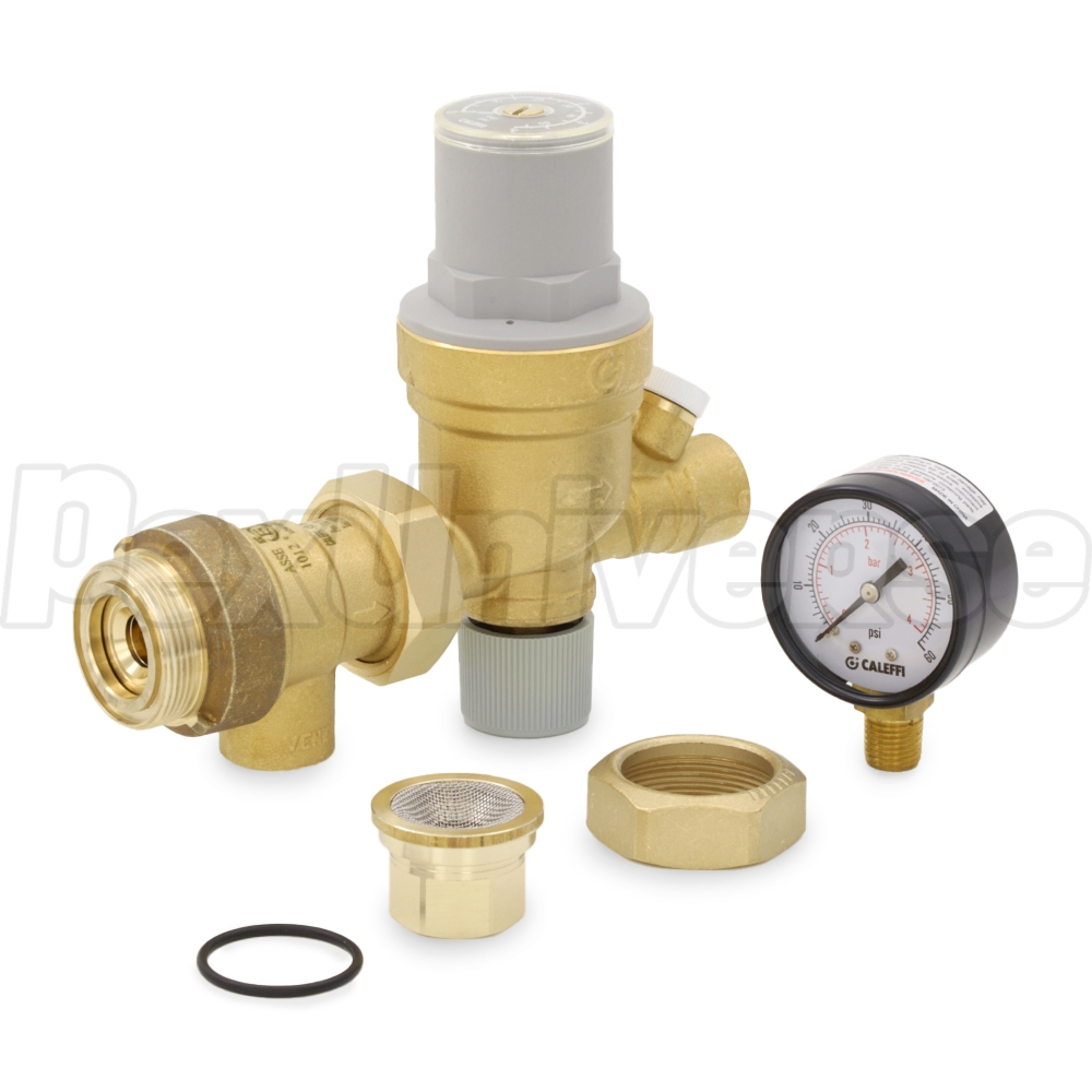 Caleffi 573012A, 1/2" FNPT Backflow Preventer & Fill Valve Combo w ...