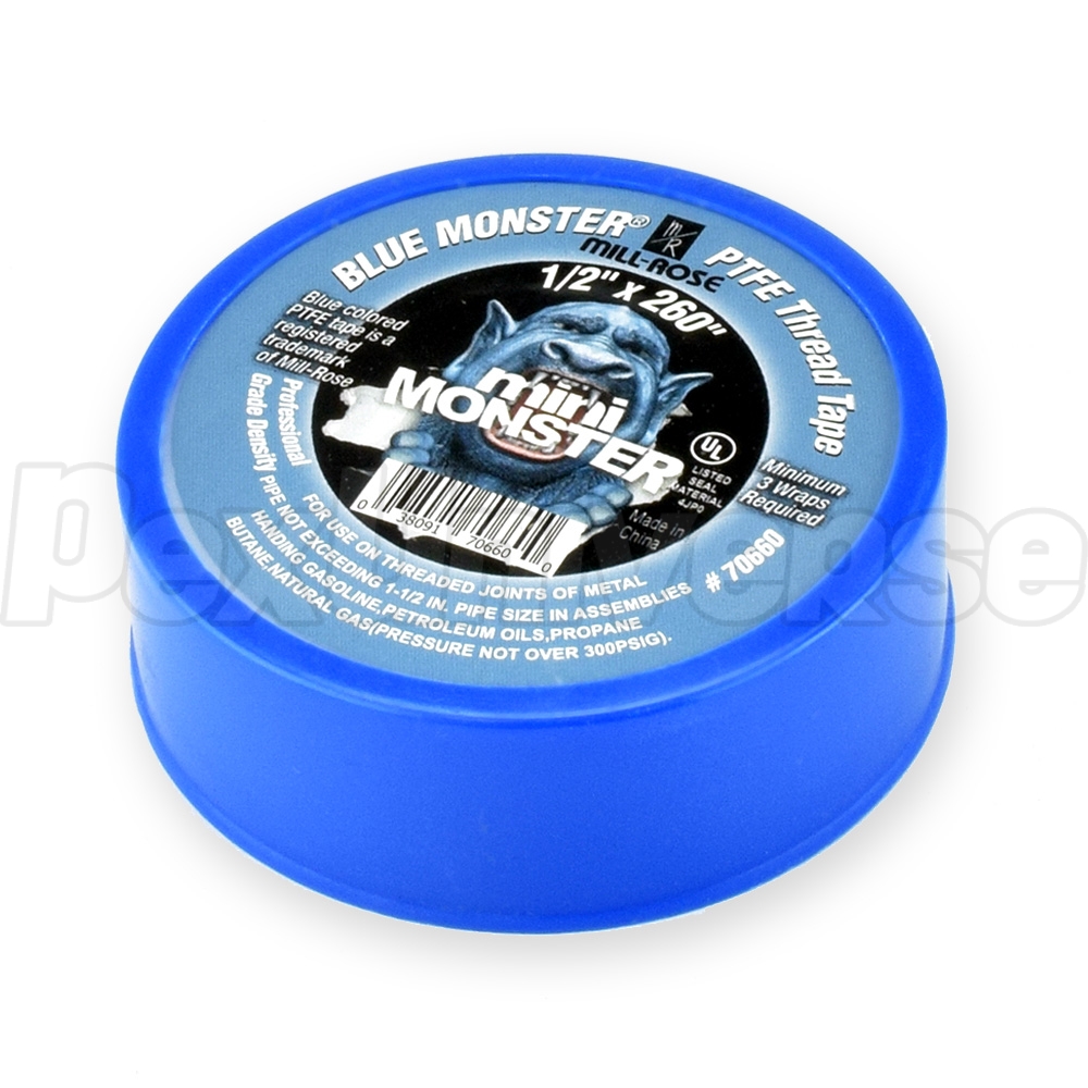 Mill-Rose 70660, Blue Monster PTFE Thread Seal Tape, 1/2" x 260"
