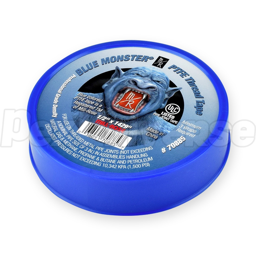 Mill-Rose 70885, Blue Monster PTFE Thread Seal Tape, 1/2" x 1429"