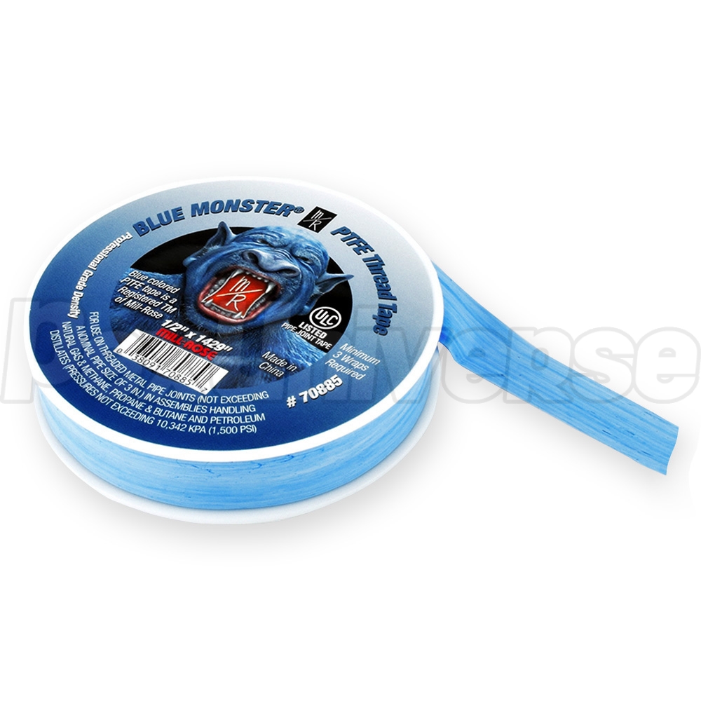 Mill-Rose 70885, Blue Monster PTFE Thread Seal Tape, 1/2" x 1429"