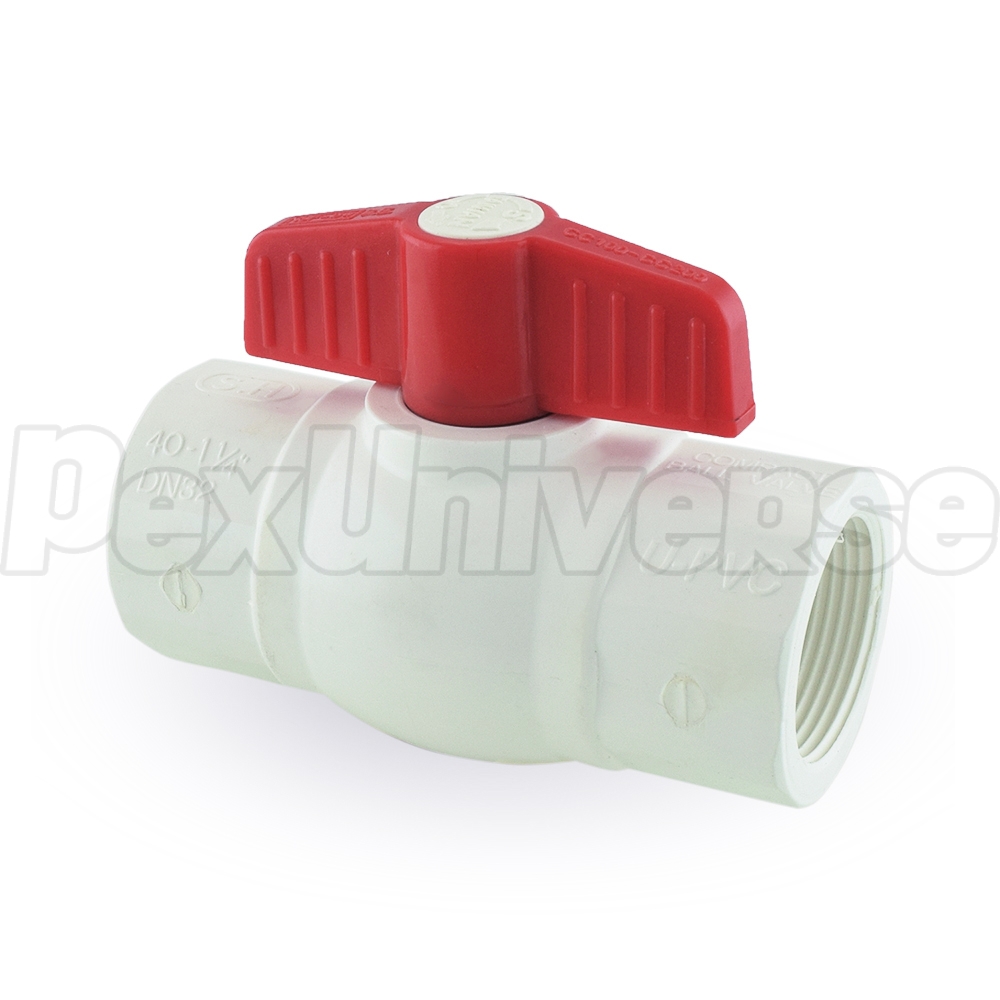 1-1/4" FPT Threaded PVC Ball Valve - PexUniverse