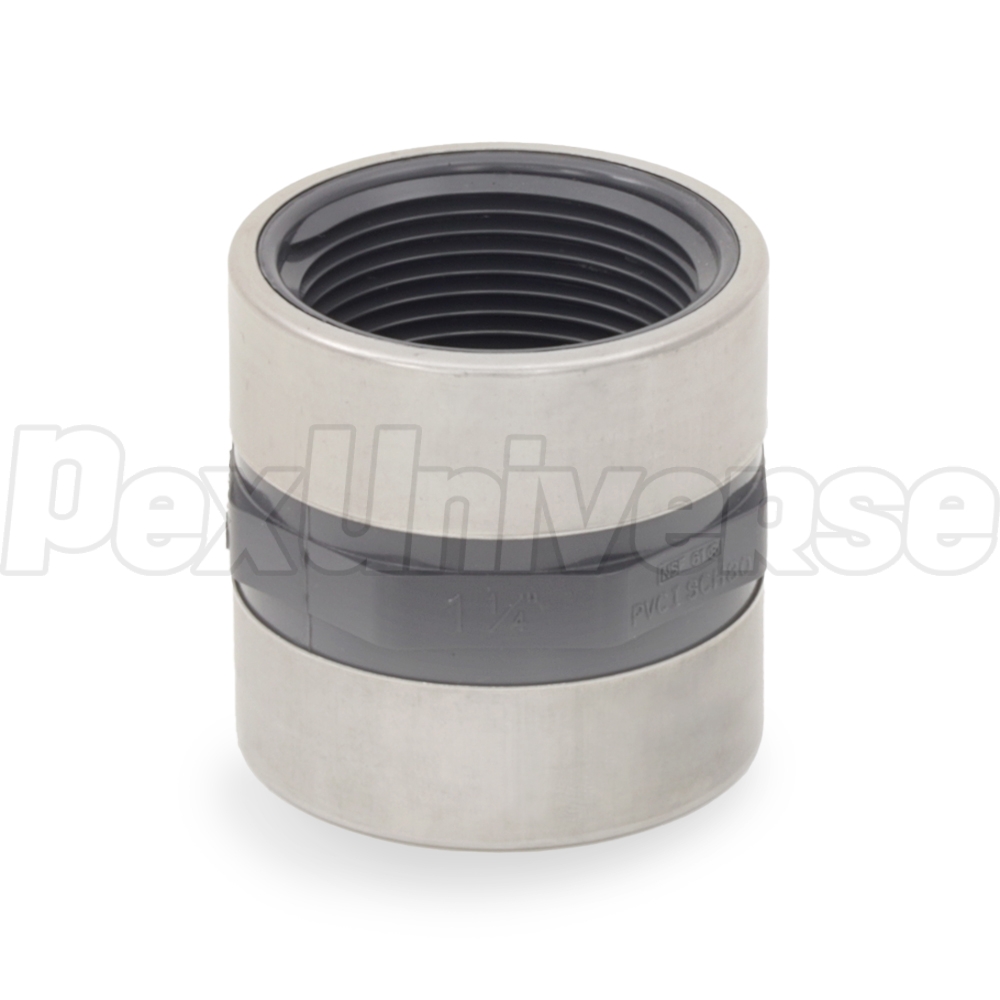 Spears 830-012SR, 1-1/4" PVC (Sch. 80) FIP Threaded Coupling Fitting ...