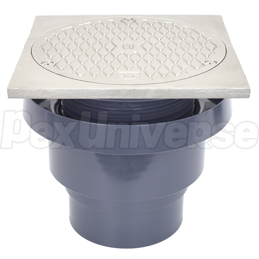 Sioux Chief 834-3PSQ, FinishLine PVC Cleanout, Square, Stainless Steel ...