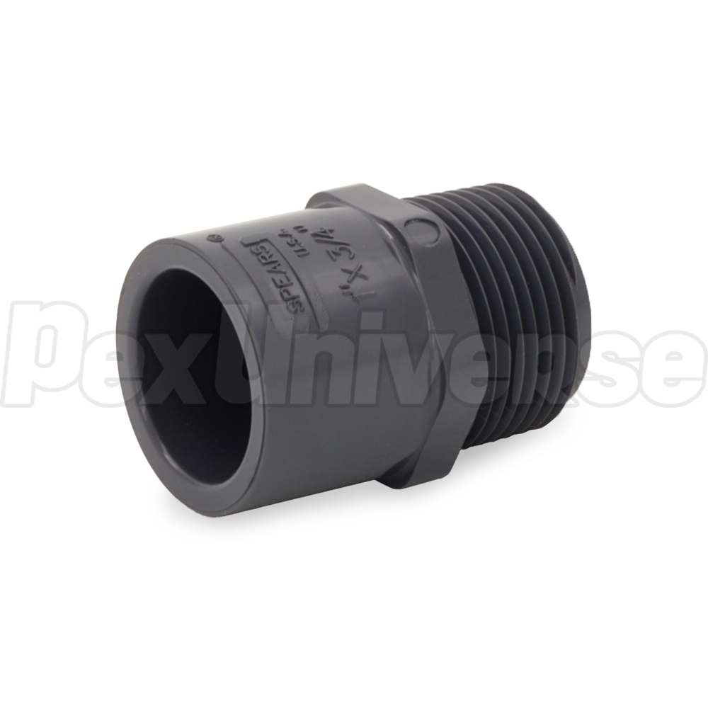 Spears 836-131, 1" x 3/4" PVC (Sch. 80) MIP Threaded x Socket Adapter ...