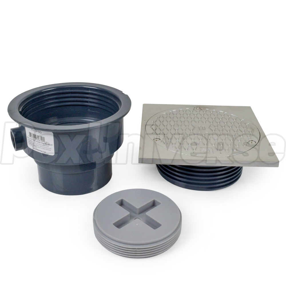 Sioux Chief 852-3PSQ, PVC Cleanout, Square, Stainless Steel - PexUniverse