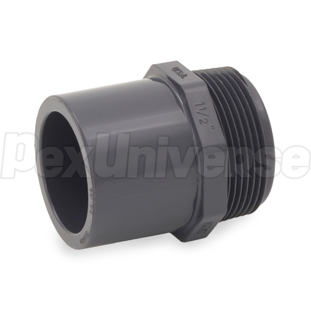 Spears 861-015, 1-1/2" PVC (Sch. 80) MIP Threaded x Spigot Adapter ...