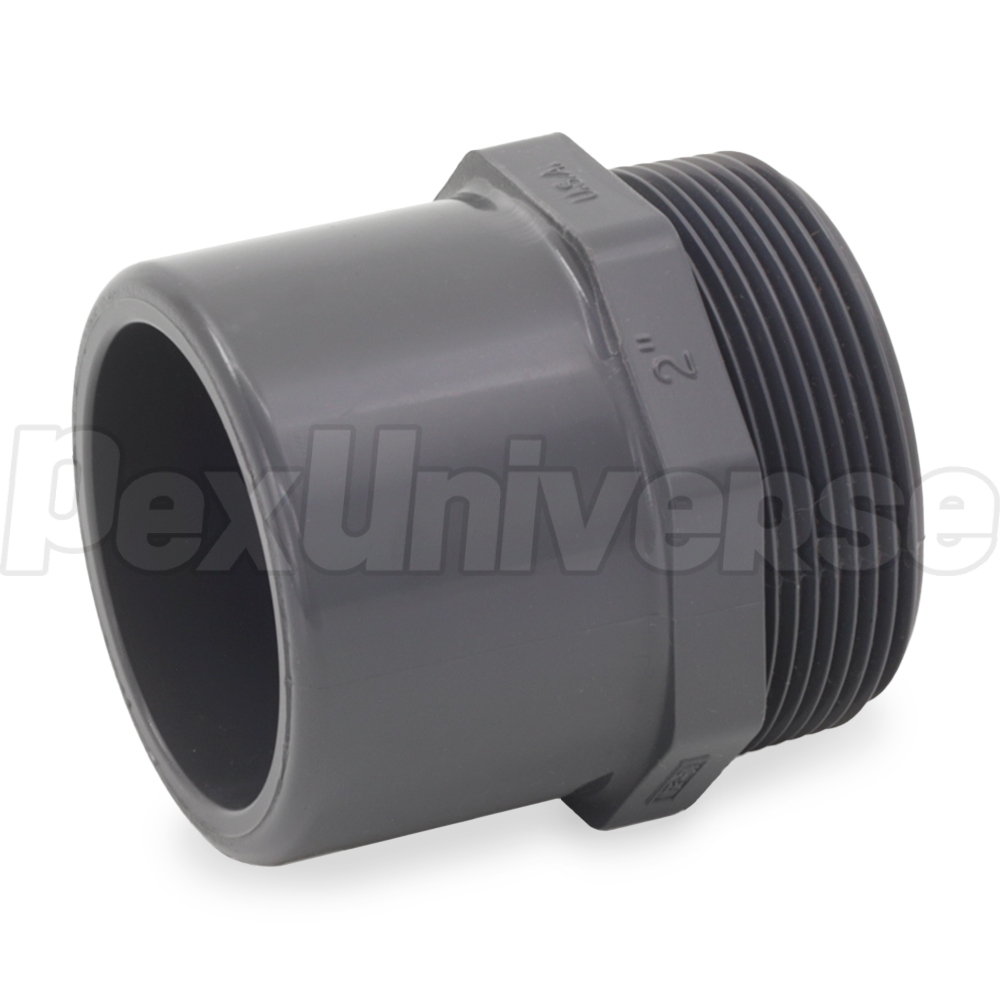 Spears 861-020, 2" PVC (Sch. 80) MIP Threaded x Spigot Adapter Fitting ...