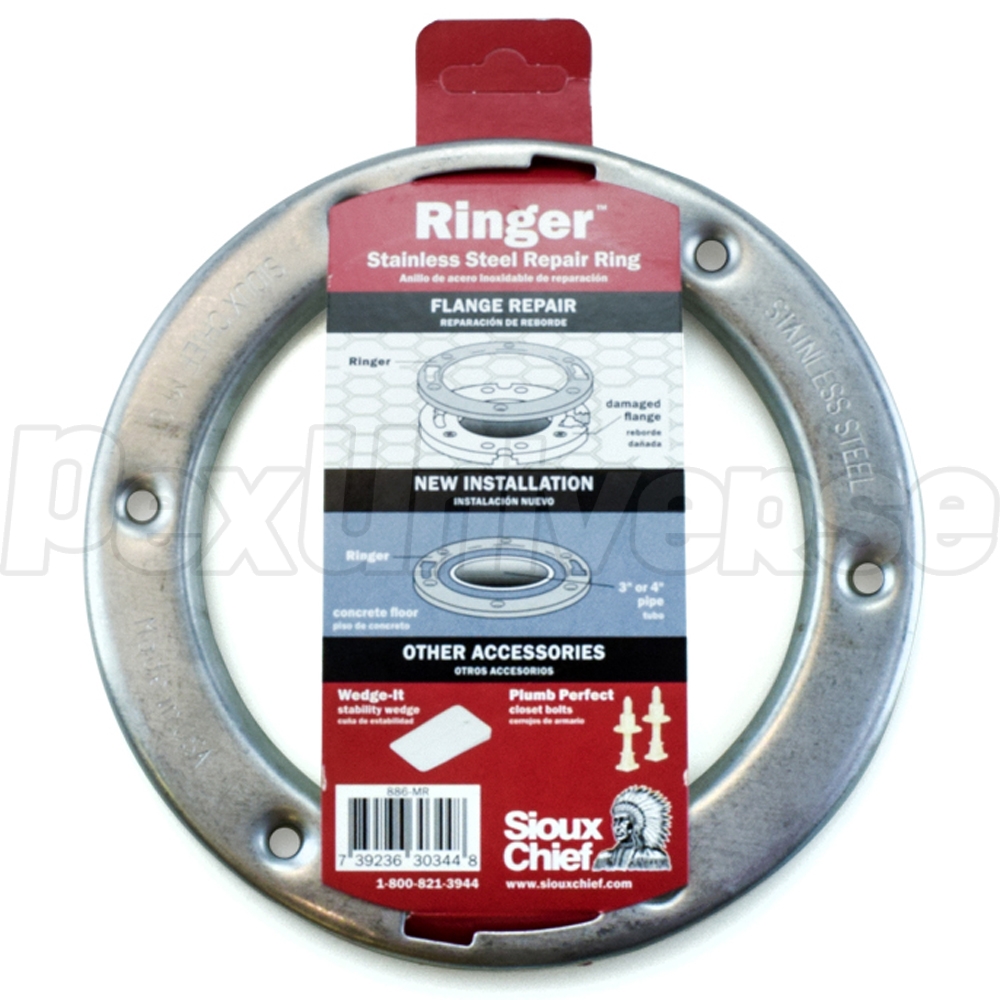 Sioux Chief 886-MR, Ringer Stainless Steel Closet Ring - PexUniverse