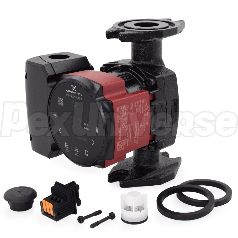 Grundfos ALPHA 15-58FR, Variable Speed Circulator Pump - PexUniverse
