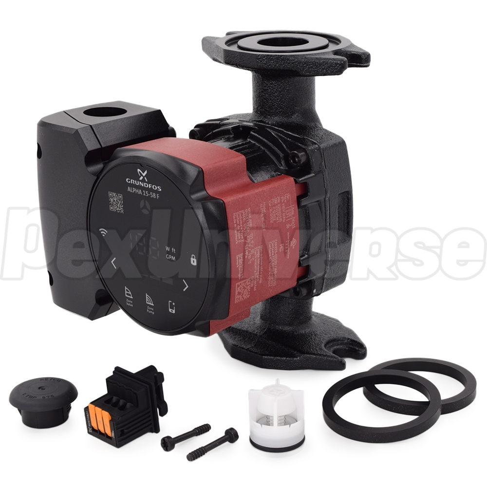 Grundfos ALPHA 15-58F, Variable Speed Circulator Pump - PexUniverse