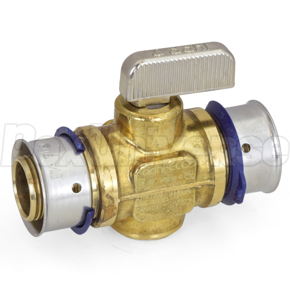 Viega 94541, PureFlow 3/4" PEX Press Ball Valve Bronze, Lead-Free ...