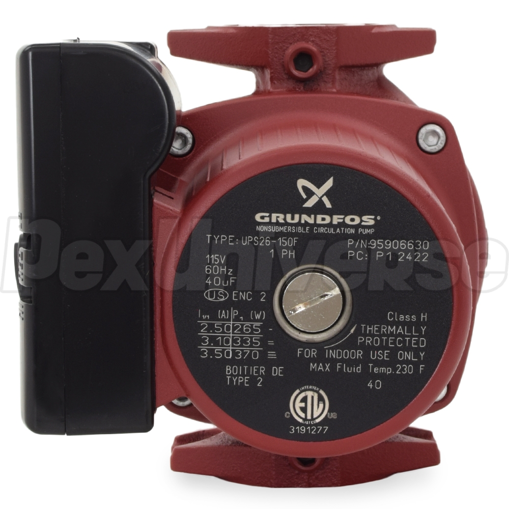Grundfos UPS26-150F, Cast Iron 3-Speed Circulator Pump , 115V - PexUniverse